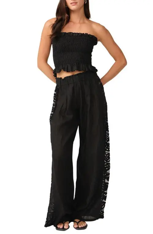PQ SWIM Jace Lace Side Wide Leg Cover-up Pants