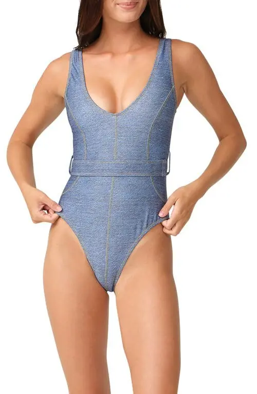 PQ SWIM Paradise Belted Macrame One-piece Swimsuit