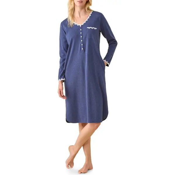 Eileen West Lace Trim Brushed Jersey Nightshirt