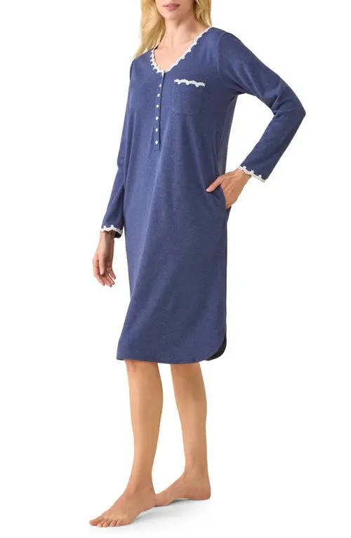 Eileen West Lace Trim Brushed Jersey Nightshirt