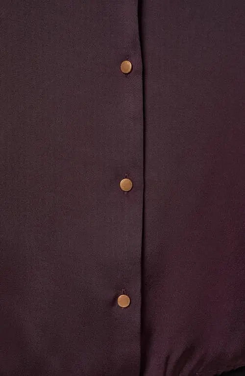 Donna Karan New York Drawstring Hem Satin Shirt