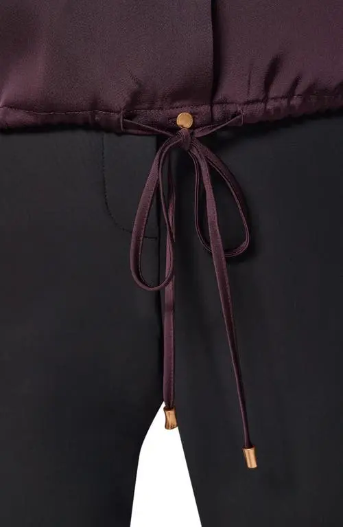 Donna Karan New York Drawstring Hem Satin Shirt