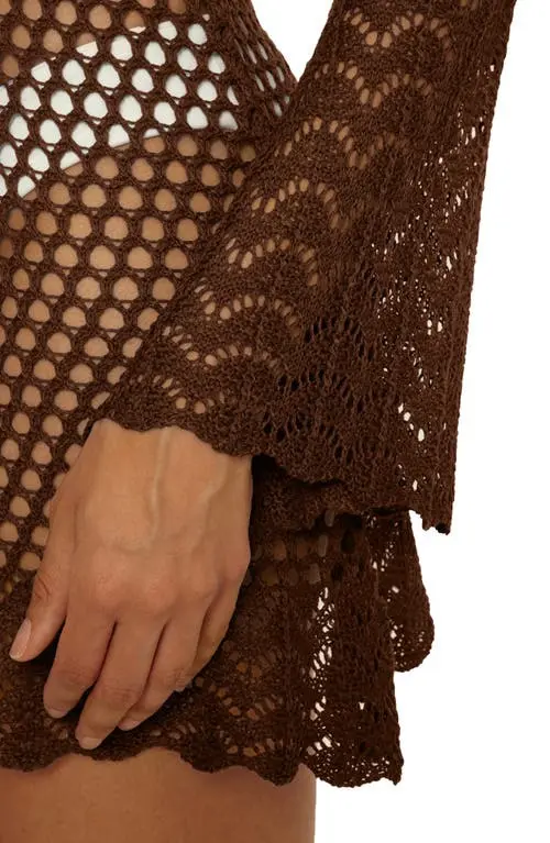 BECCA By Rebecca Virtue Lace-up Plunge Neck Cover-up Dress