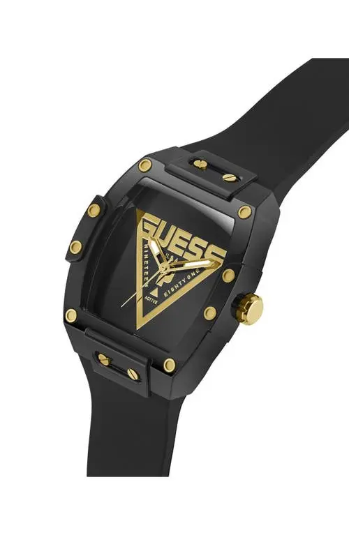 Guess Logo Silicone Strap Watch