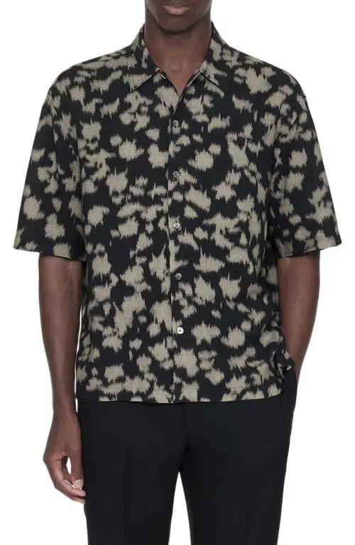 ALLSAINTS Leo Patterned Short Sleeve Camp Shirt