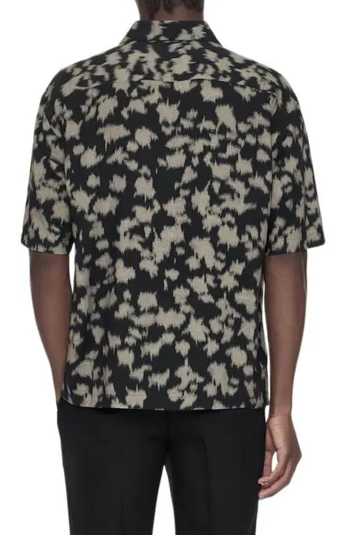ALLSAINTS Leo Patterned Short Sleeve Camp Shirt