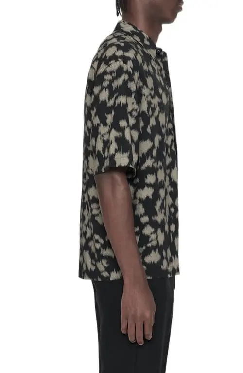 ALLSAINTS Leo Patterned Short Sleeve Camp Shirt