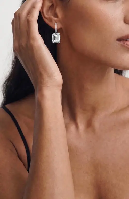Fallon Emerald Cut Estate Drop Earrings