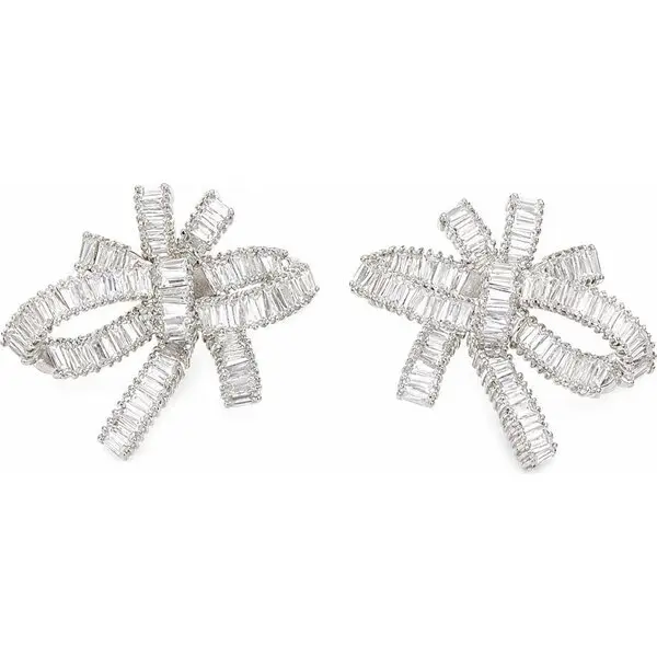 Fallon Baguette Bow Wrapped Earrings
