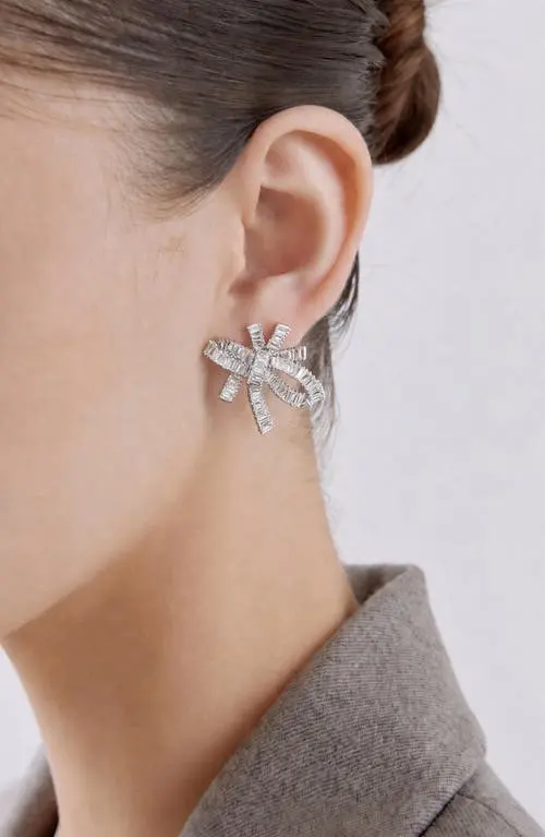 Fallon Baguette Bow Wrapped Earrings