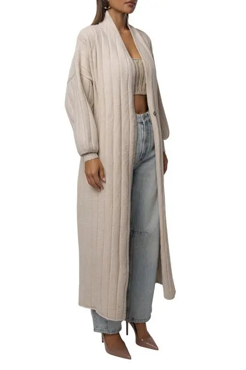 JLUXLABEL Oversize Ribbed Cardigan