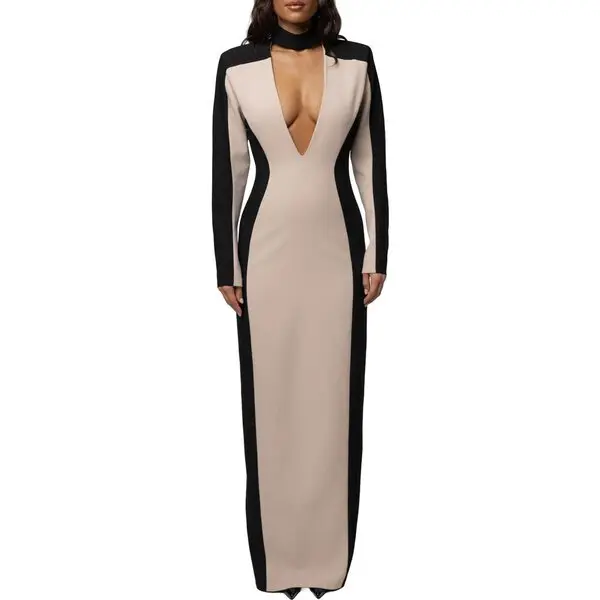 JLUXLABEL Opening Night Contrast Maxi Dress
