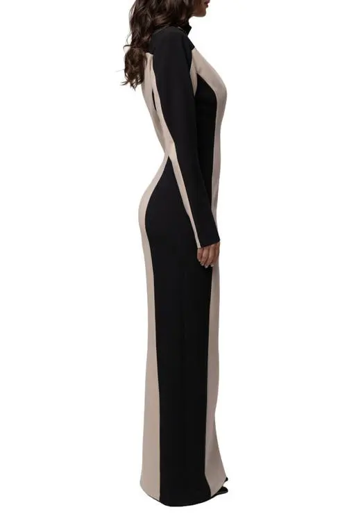 JLUXLABEL Opening Night Contrast Maxi Dress
