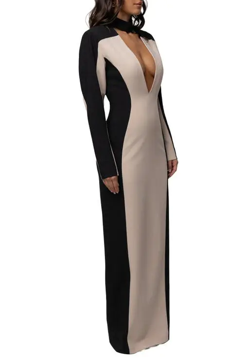 JLUXLABEL Opening Night Contrast Maxi Dress