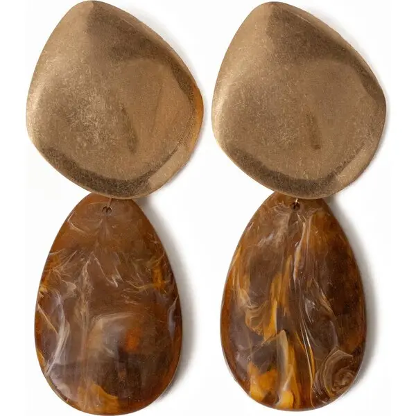 JLUXLABEL Aris Molten Drop Earrings - Brown