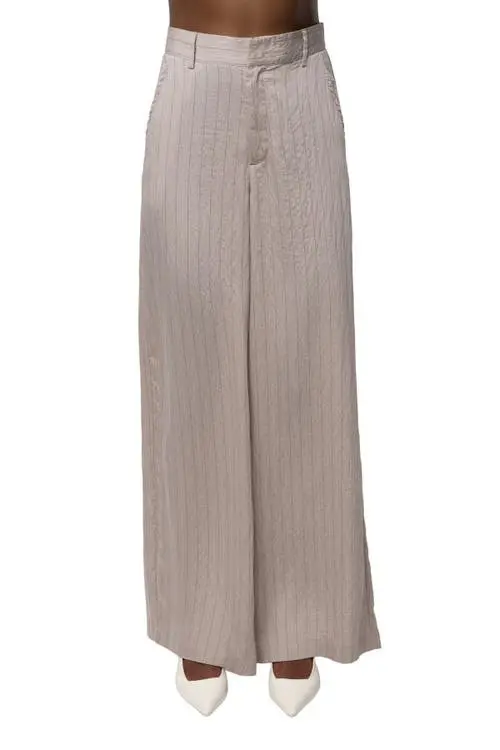 JLUXLABEL Social Club Pinstripe Pants - Stone