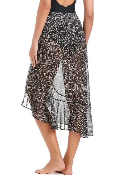 BEYOND CONTROL Ruffle Chiffon Pareo Swim Cover-up