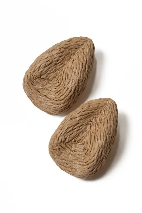 JLUXLABEL Beach Club Raffia Earrings - Brown
