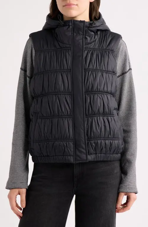 Eileen Fisher Hooded Ruched Vest