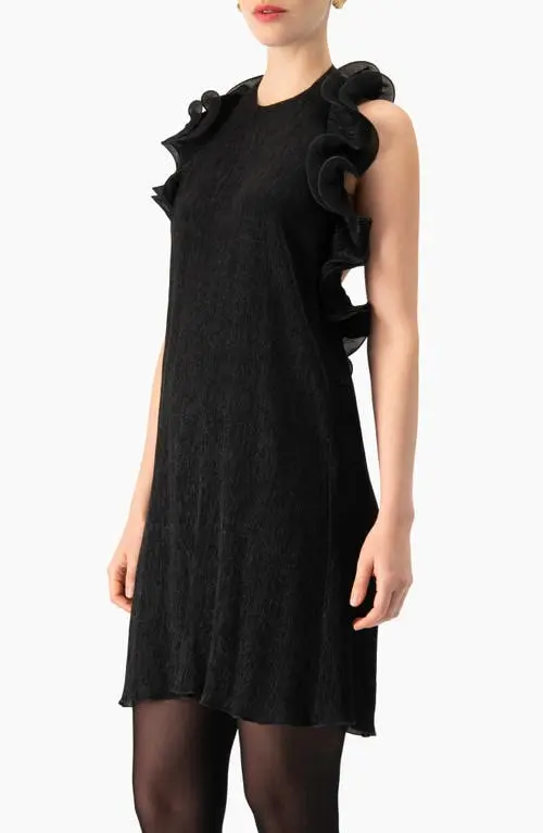 IVONNE Crinkle Texture Sleeveless Dress With Ruffled Open Back