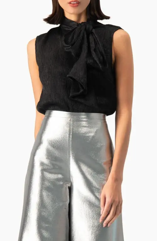 IVONNE Oversized Bow Neck Sleeveless Blouse
