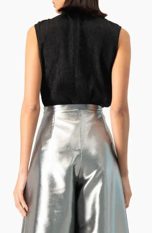 IVONNE Oversized Bow Neck Sleeveless Blouse