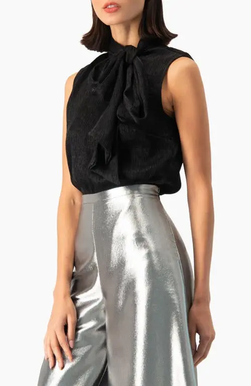 IVONNE Oversized Bow Neck Sleeveless Blouse