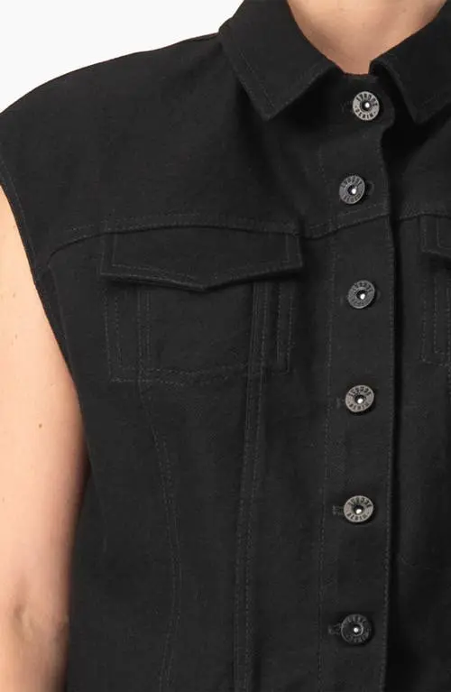 IVONNE Cropped Denim-style Utility Vest