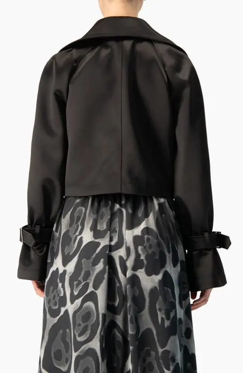 IVONNE Satin Finish Cropped Double-breasted Jacket