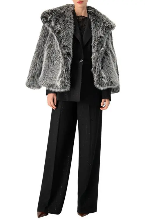 IVONNE Plush Faux Fur Cropped Coat