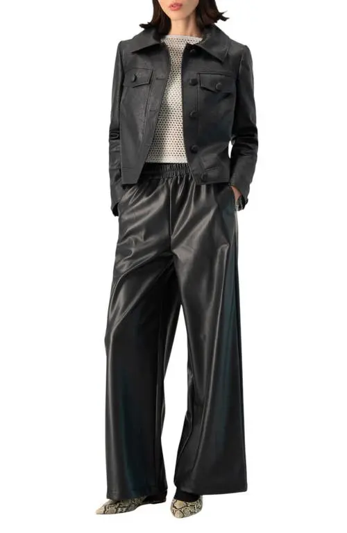 IVONNE Cropped Faux Leather Utility Jacket