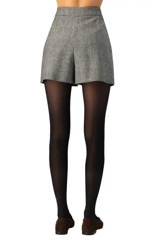 IVONNE High-rise Tweed Shorts With Metallic Fleck
