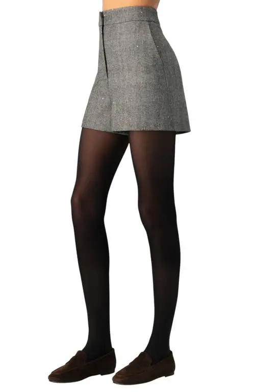 IVONNE High-rise Tweed Shorts With Metallic Fleck