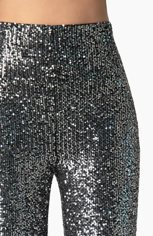 IVONNE All-over Sequin High-rise Flare Pants
