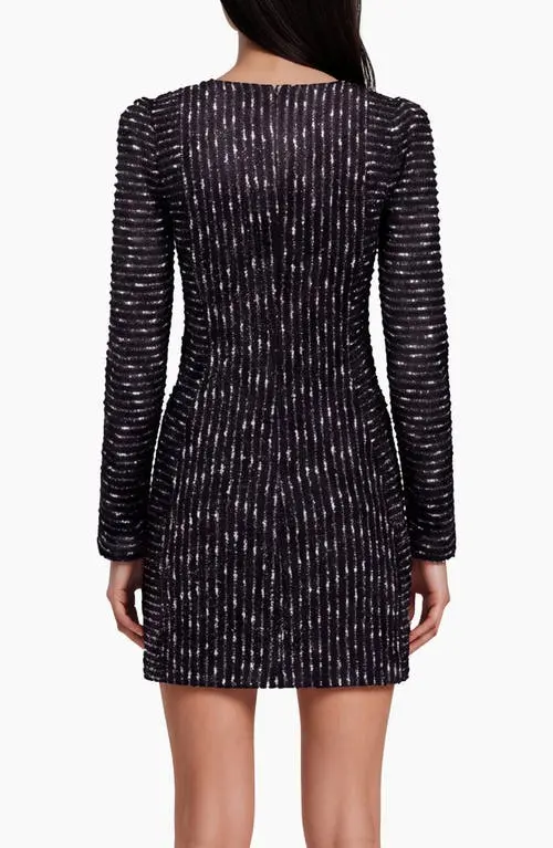 IVONNE Boat Neck Sparkle Knit Bodycon Dress
