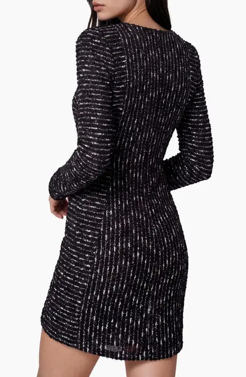 IVONNE Boat Neck Sparkle Knit Bodycon Dress