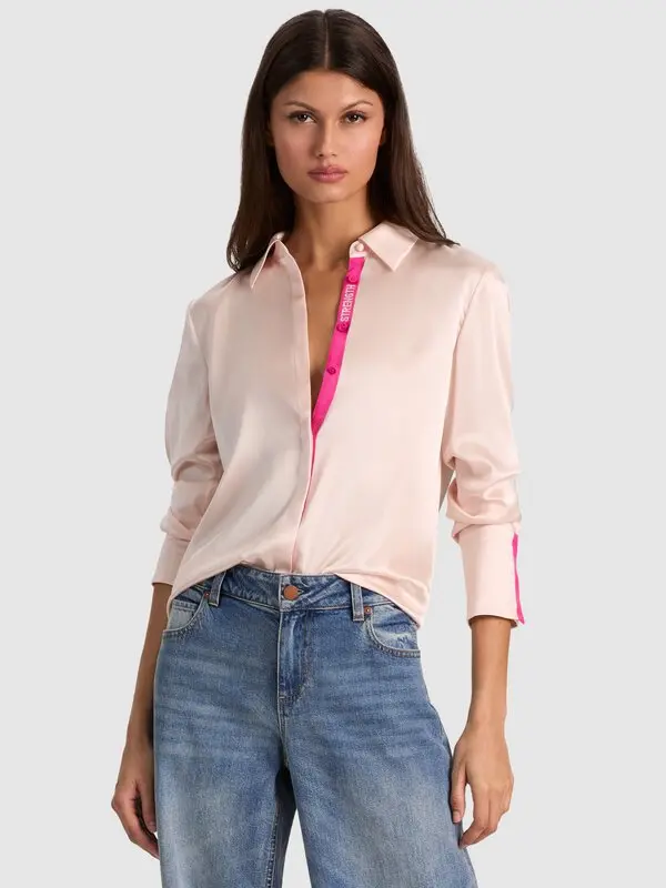 Alice + Olivia Pearl Pointelle Tie Back Halter - Blush