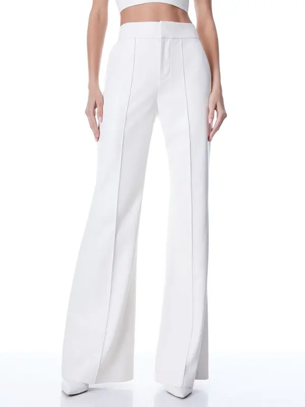 Alice + Olivia Pearl Pointelle Tie Back Halter - Ecru