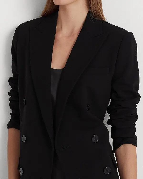 Ralph Lauren Wool Crepe Double Breasted Blazer
