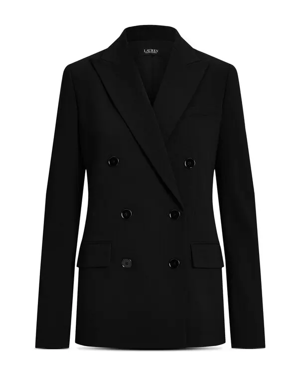 Ralph Lauren Wool Crepe Double Breasted Blazer
