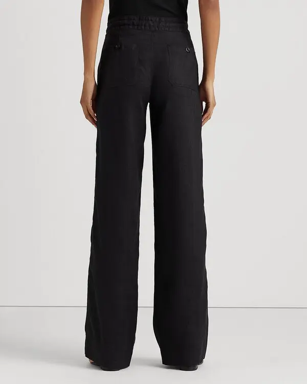 Ralph Lauren Linen Wide-leg Pants, Regular & Petite - Black