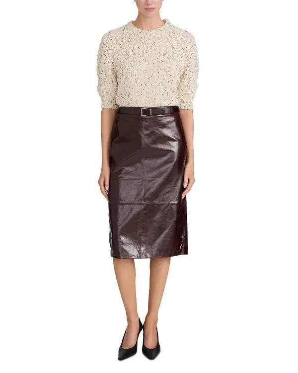 FRAME The Confetti Crewneck Puff Sleeve Sweater