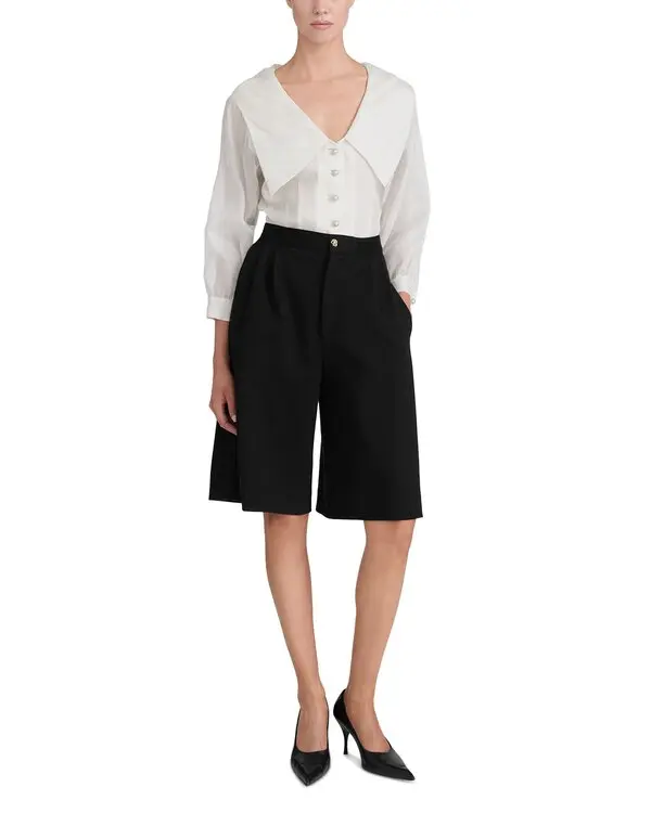 FRAME The Regency Sheer Silk Blend Blouse