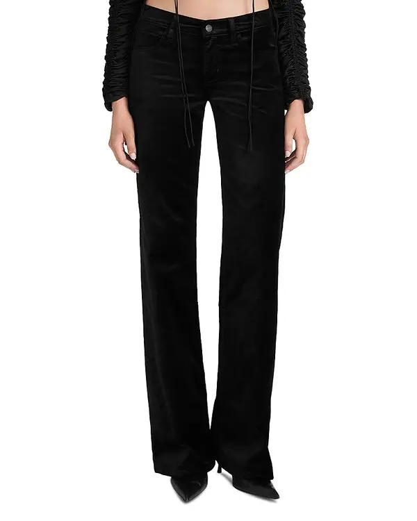 FRAME The Velvet Gray Mid Rise Wide Leg Jeans - Black