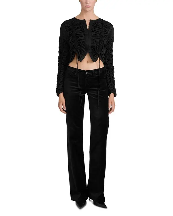 FRAME The Velvet Gray Mid Rise Wide Leg Jeans