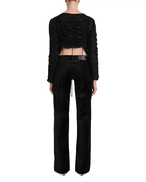 FRAME The Velvet Gray Mid Rise Wide Leg Jeans