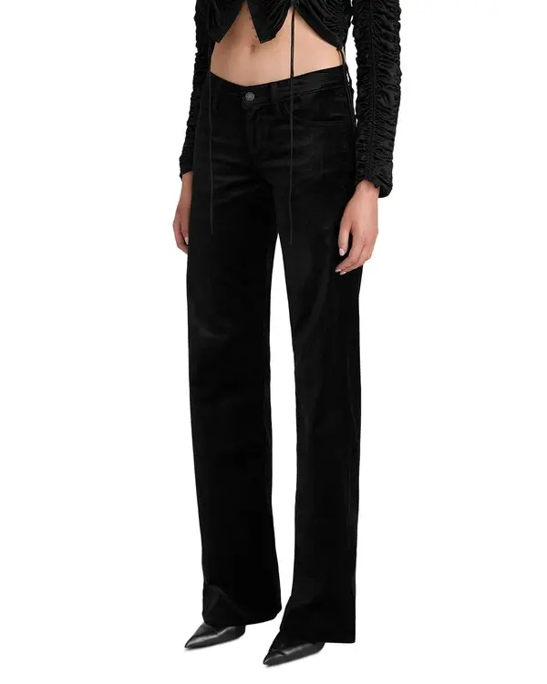 FRAME The Velvet Gray Mid Rise Wide Leg Jeans