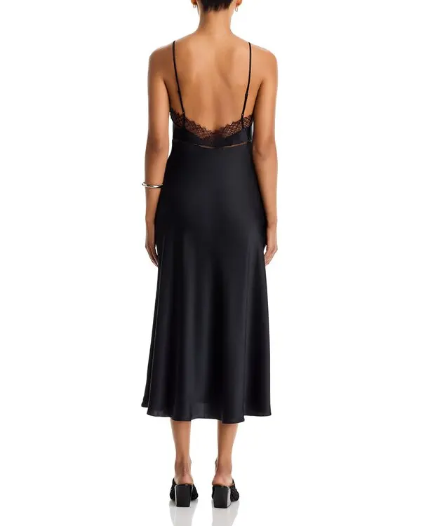 FRAME The Silk Lace Trim Slip Dress