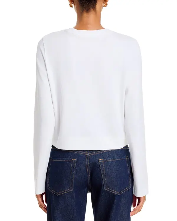 FRAME The Long Sleeve Boxy Cotton Tee - White