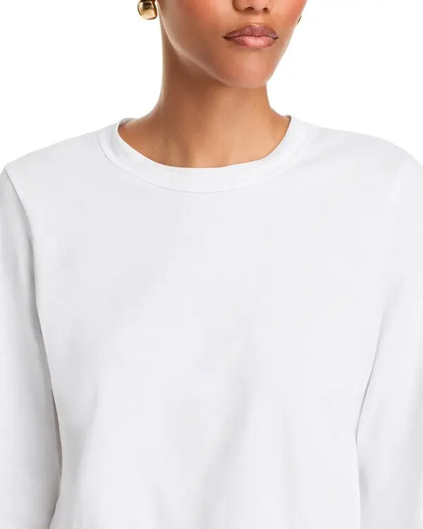 FRAME The Long Sleeve Boxy Cotton Tee - White